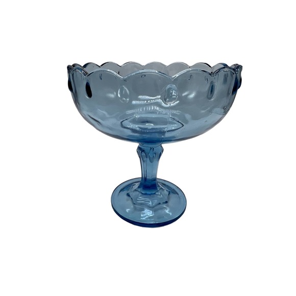 Indiana Glass | Accents | Vintage Blue Indiana Glass Large Compote ...